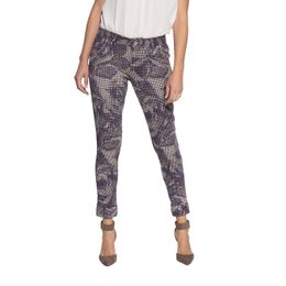 Amor, Trust & Truth Amor, Truth & Trust Damen ATT JEANS Stretchhose mit Hahnentrittmuster und floralen Akzenten Lola lila