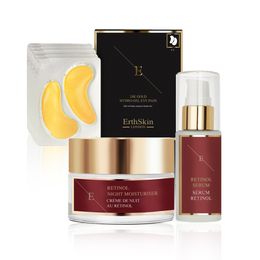 RETINOL-SERUM 30 ML + RETINOL NACHTFEUCHTIGKEITSCREME 50 ML + KOLLAGEN GOLD AUGENPFLASTER 24K GOLD - 5X2 PADS