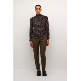 Kaffe Langarm-Bluse Regular fit Black_Rosa Flowers floral