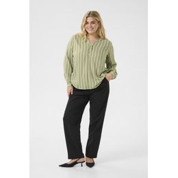 Kaffe Langarm-Bluse Regular fit Oil Green/ Moonstruck Stripe light green