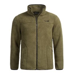 Arctic Seven Herren Sherpa Fleecejacke &ndash; Warme Outdoorjacke mit Zipper &ndash; Olive