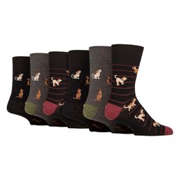 6 Paar Herren NON-ELASTISCHE Baumwollreiche Socken mit neuartigen Mustern