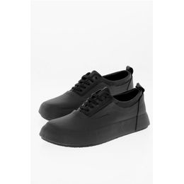 Ambush Einfarbige Low-Top-Sneakers aus Leder und Gummi in Schwarz