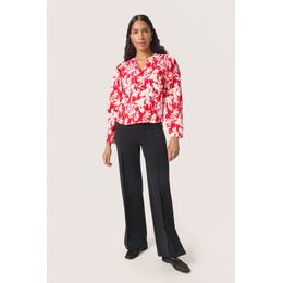 Soaked in Luxury Langarm-Bluse Gerade Passform Salsa Flower Print floral