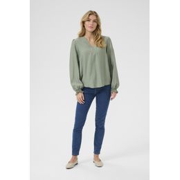 Kaffe Langarm-Bluse Regular fit Oil Green