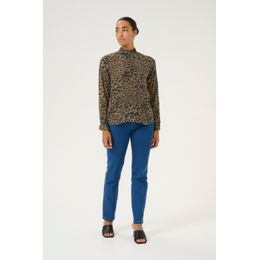 Kaffe Langarm-Bluse Regular fit Major Brown/Black Leopard