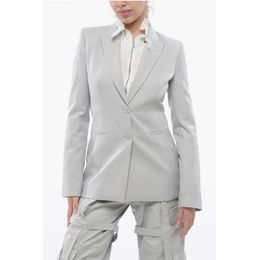 Off-White CORPORATE TECH Slim Fit Blazer mit steigendem Revers in Grau