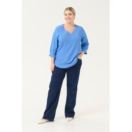 Kaffe Langarm-Bluse Regular fit Ebb and Flow blue