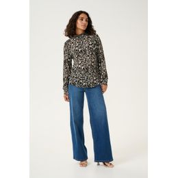 Kaffe Langarm-Bluse Regular fit Black/ElefantS. GraphicFlower floral