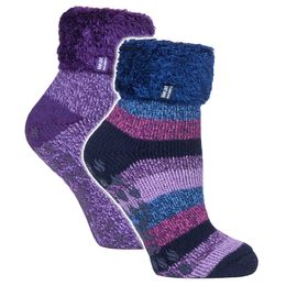 Heat Holders 2er-Pack Damenweiche Lounge-Socken mit Noppen