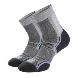 1000 Mile - 2er-Pack Damen Trail Einlagige Feuchtigkeitsableitende Merinowollsocken - Grau