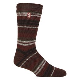 Heat Holders M&auml;nnliche Thermo-Musterb&uuml;rstsocken mit Streifen f&uuml;r den Winter