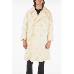 Maison Martin Margiela MM10 Zweireihige Maxi-Pufferjacke in Wei&szlig;