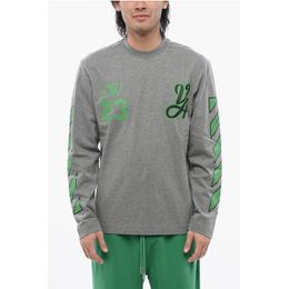 Off-White Skate-Fit 23 VARSITY bedrucktes Langarm-T-Shirt in Grau