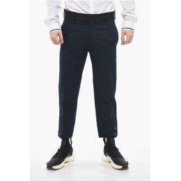 Neil Barrett Slim Fit TOM Hose mit kontrastierenden Kanten und Kn&ouml;chelkn&ouml;pfen in Blau