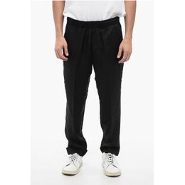 Neil Barrett REM-Hose aus Viskose-Mix mit elastischem Bund in Schwarz
