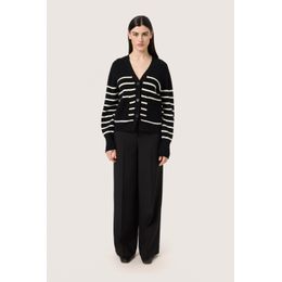 Soaked in Luxury Strickjacke Gerade Passform black white