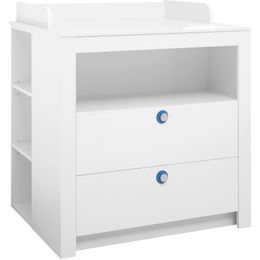 Kommode Begabino "Paula Wickelkommode", wei&szlig;, B:96,2cm H:105,4cm T:78cm, Dekorfolie, Sideboards, Kommode, Wei&szlig; Kommode mit Aufsatz, Wickelkommode mit Schubk&auml;sten