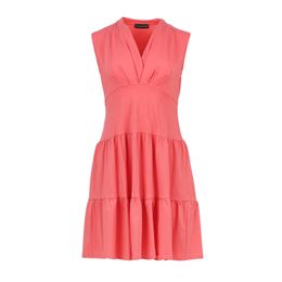 &Auml;rmelloses Jerseykleid in Koralle aus Baumwolle