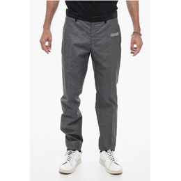 Off-White Glitzernde Schneiderhose mit Satindetails in Silber