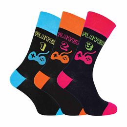 3er-Pack Herren Retro Gaming Lustige Neuheiten Socken mit Videospiel-Motiv