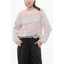 Woolrich Balanced Stripe VARSITY Bluse aus Leinenmischung in Mehrfarbig