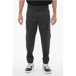 Neil Barrett Locker geschnittene Cargohose mit Kordelzug in der Taille in Grau