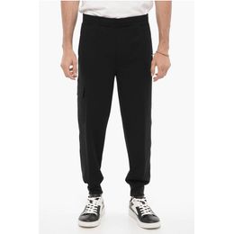 Neil Barrett Skinny Fit Cargohose mit Kordelzug in der Taille in Schwarz