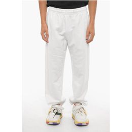 Off-White SEASONAL Jogginghose aus geb&uuml;rsteter Baumwolle mit kontrastierenden Details in Wei&szlig;