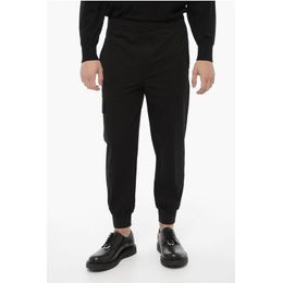Neil Barrett Skinny Fit Cargohose mit Kordelzug in der Taille in Schwarz