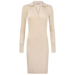 Kleid Lang&auml;rmeliges Kabelstrickkleid