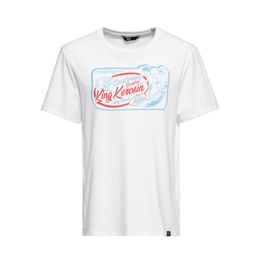 King Kerosin Herren Print T-Shirt California Surfin wei&szlig;