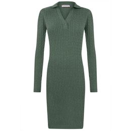 Kleid Lang&auml;rmeliges Kabelstrickkleid