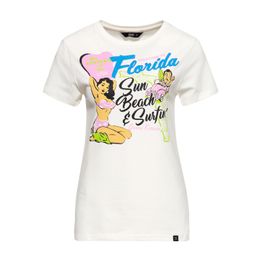 Queen Kerosin Damen Vintage T-Shirt Florida ecru