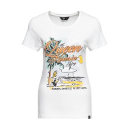 Queen Kerosin Damen Print T-Shirt Queens Bay offwhite