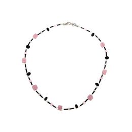 DeMarie Collierkette Edelstahl Onyx Acryl Kristall