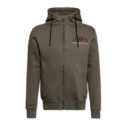 King Kerosin Herren Outdoor Sweatjacke KK Adventure Gear - Motor State California braun