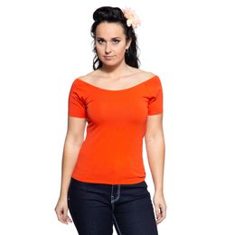 Queen Kerosin Damen U-Boot T-Shirt orange