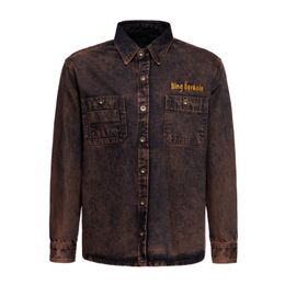King Kerosin Herren Workwear Hemd Split The Road rostbraun