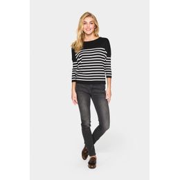 Saint Tropez Strickpullover Oversize fit black offwhite