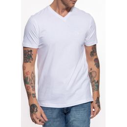 Way of Glory Herren Way of Glory Herren Premium Basic T-Shirt mit V-Ausschnitt wei&szlig;