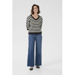 Kaffe Strickpullover Loose fit black offwhite