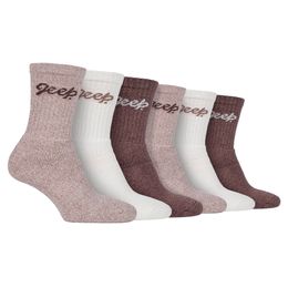 JEEP Damen 6er-Pack Wanderstoppersocken | Baumwoll Socken f&uuml;r die Natur