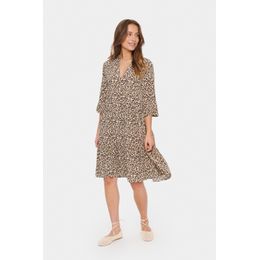 Saint Tropez Kleid Casual fit Creme Leopard Strokes animal