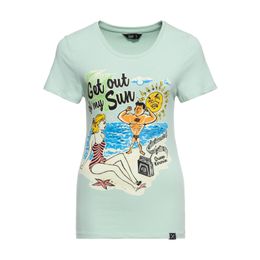 Queen Kerosin Damen Classic T-Shirt Get out of my sun mint