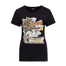 Queen Kerosin Damen Print T-Shirt Queens Bay schwarz