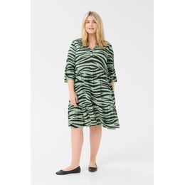 Kaffe Kleid A-shape black green