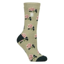 Heat Holders Damen Thermosocken | D&uuml;nne Socken mit floralem Muster aus Fleece