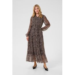 Cream Kleid A-shape Natrual Animal Spots leopard
