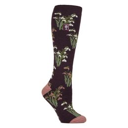 Heat Holders Lange Gummistiefel-Socken f&uuml;r Frauen | Blumige Gummistiefel-Socken